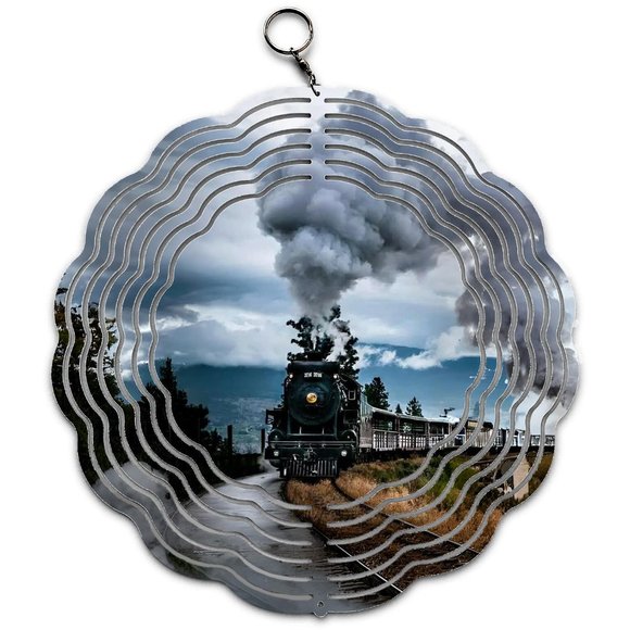 Design | Clouds And Train Artistic Design Wind Spinner | Poshmark